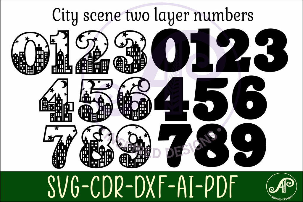 City scene number two layer wall sign SVG cut files - So Fontsy