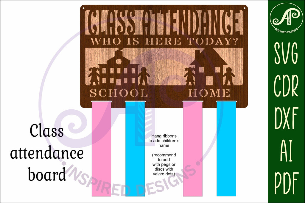 Class attendance board SVG laser cut file - So Fontsy