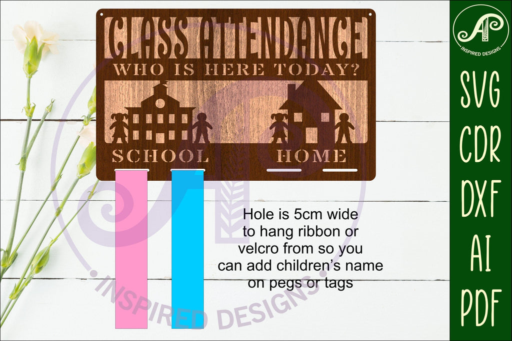 Class attendance board SVG laser cut file - So Fontsy