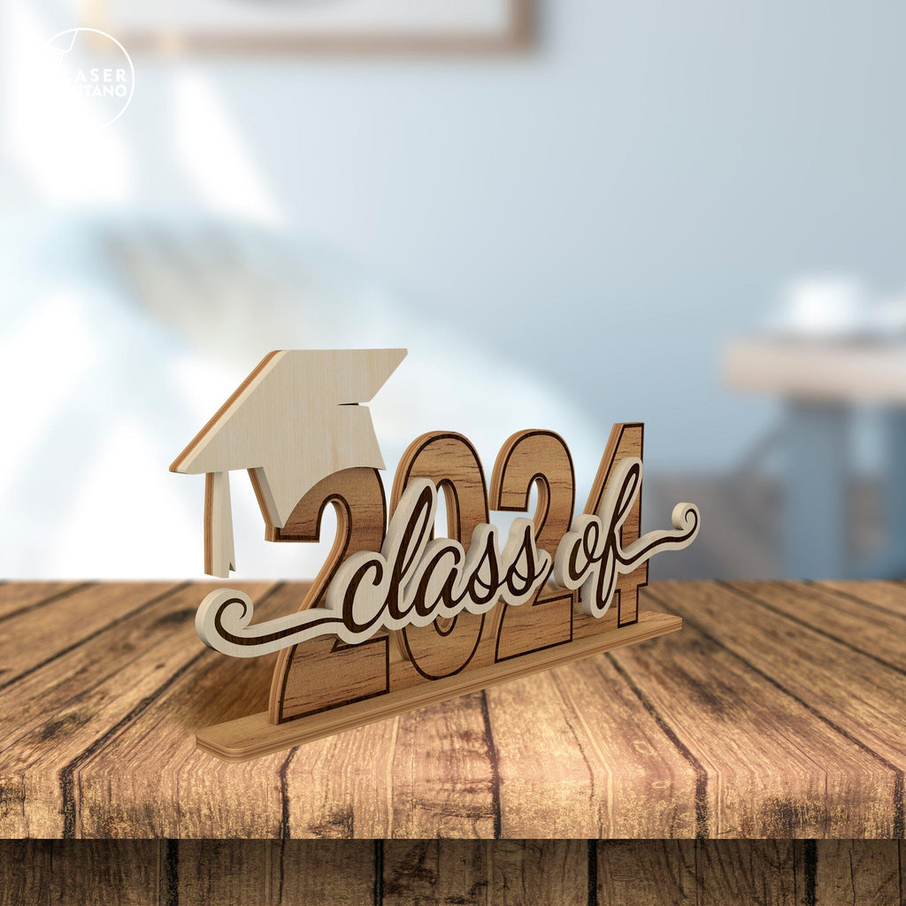 Class of 2024 Graduation Template, Wood Cut