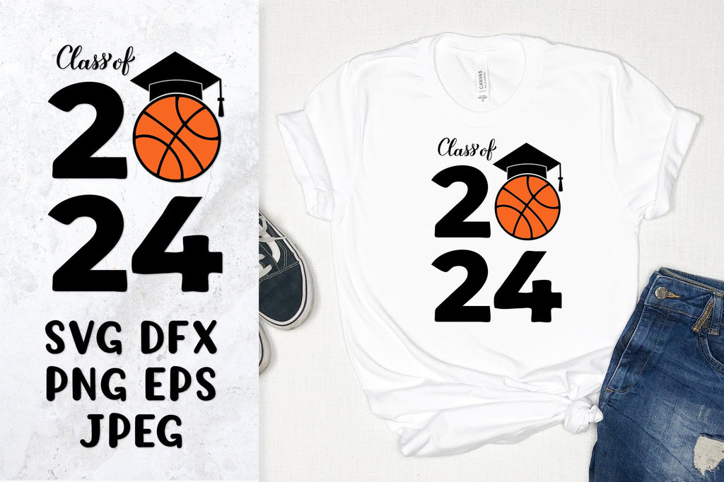 Class of 2024 SVG. Basketball ball. Graduation shirt design - So Fontsy