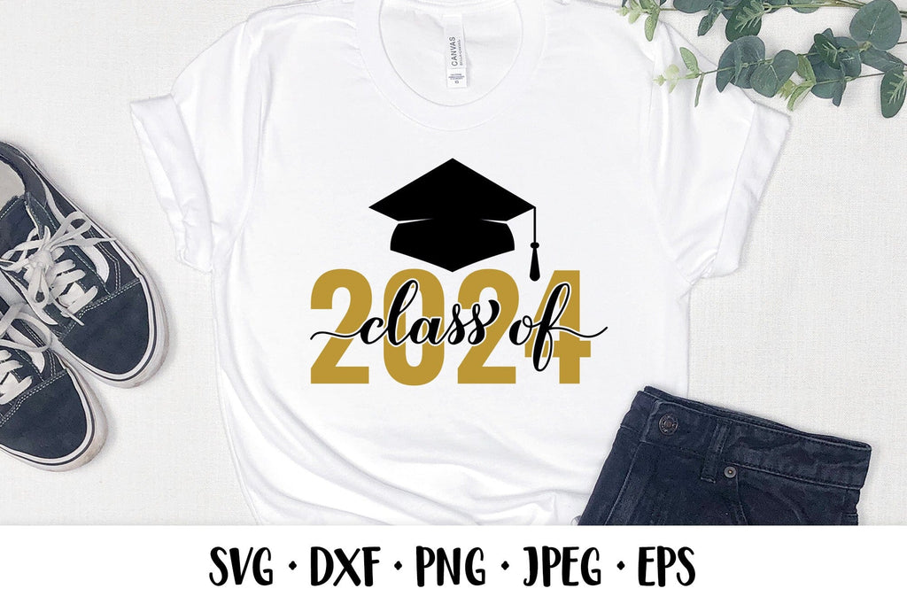 Class of 2024 SVG. Graduation cap. Grad of 2024 shirt design - So Fontsy