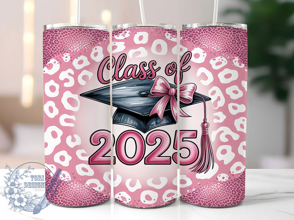 Class of 2025 Senior Graduation Pink Tumbler, Graduation Tumbler Wrap ...