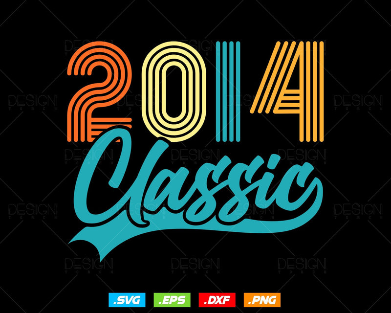 Classic 2014 Retro 10th Birthday Shirt Svg Png, Vintage 10th Birthday ...
