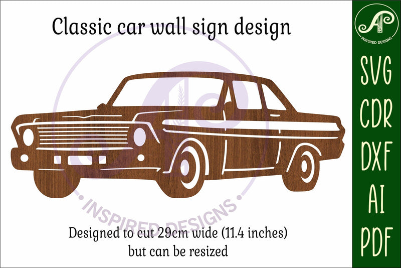 Classic car wall sign design 3, SVG file. vector cutting file - So Fontsy