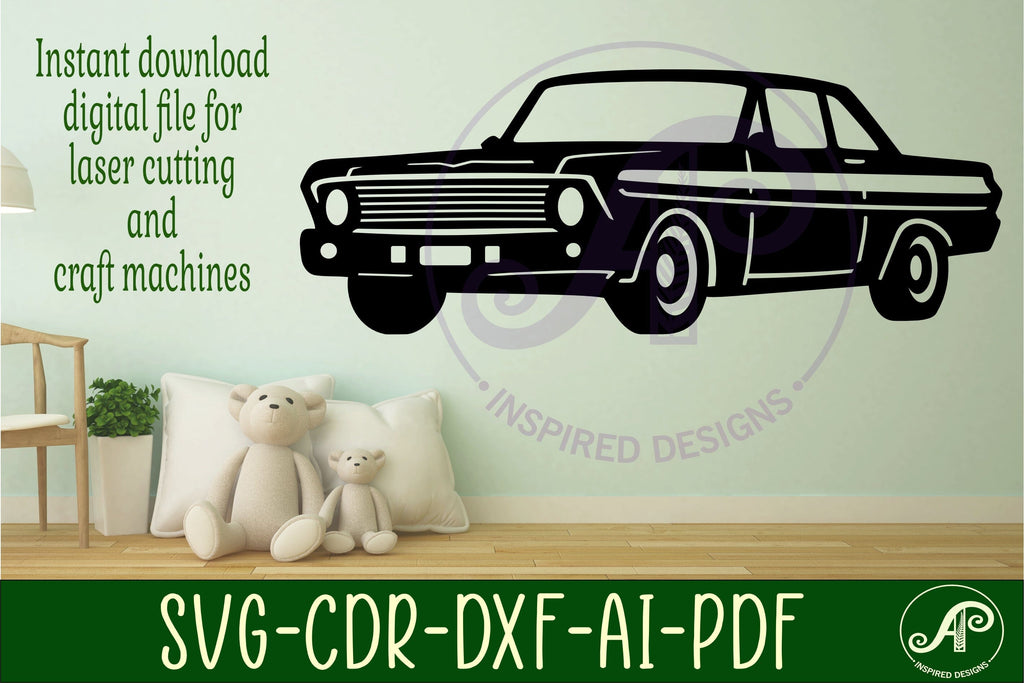 Classic car wall sign design 3, SVG file. vector cutting file - So Fontsy