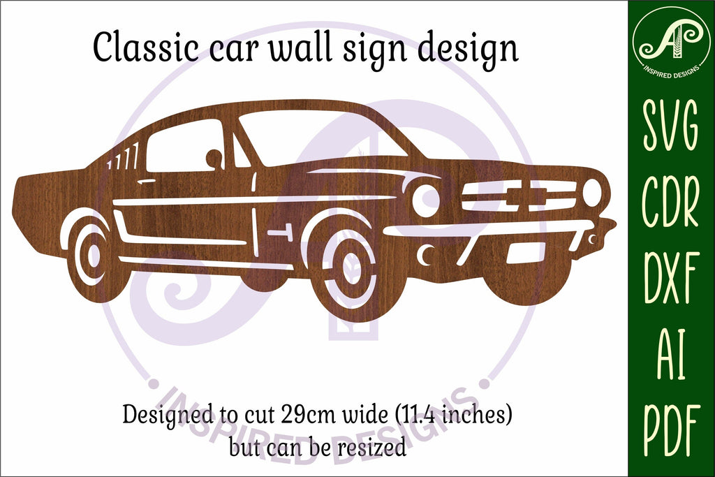 Classic car wall sign design 4, SVG file. vector cutting file - So Fontsy