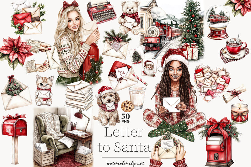 Classic Christmas Clipart Bundle | Santas Village Clip Art - So Fontsy