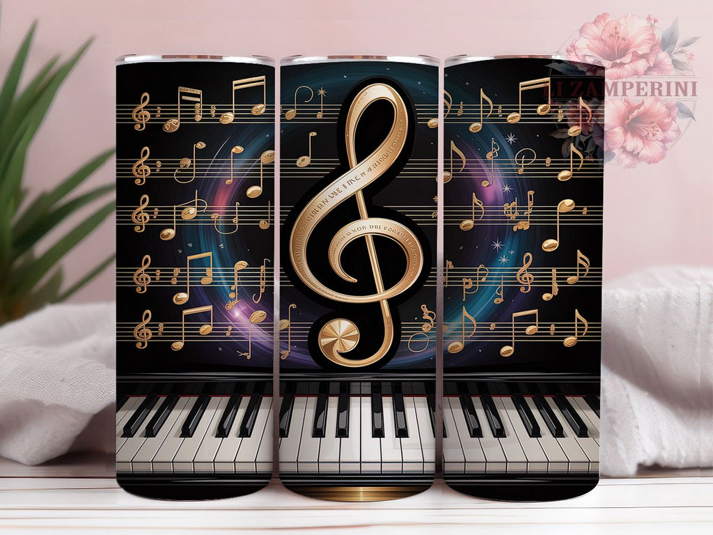 Classic Elegant Music Notes Tumbler, Musical Sublimation Design ...
