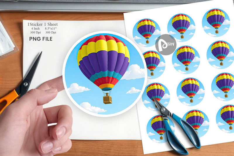 Classic Hot Air Balloon Sticker - So Fontsy