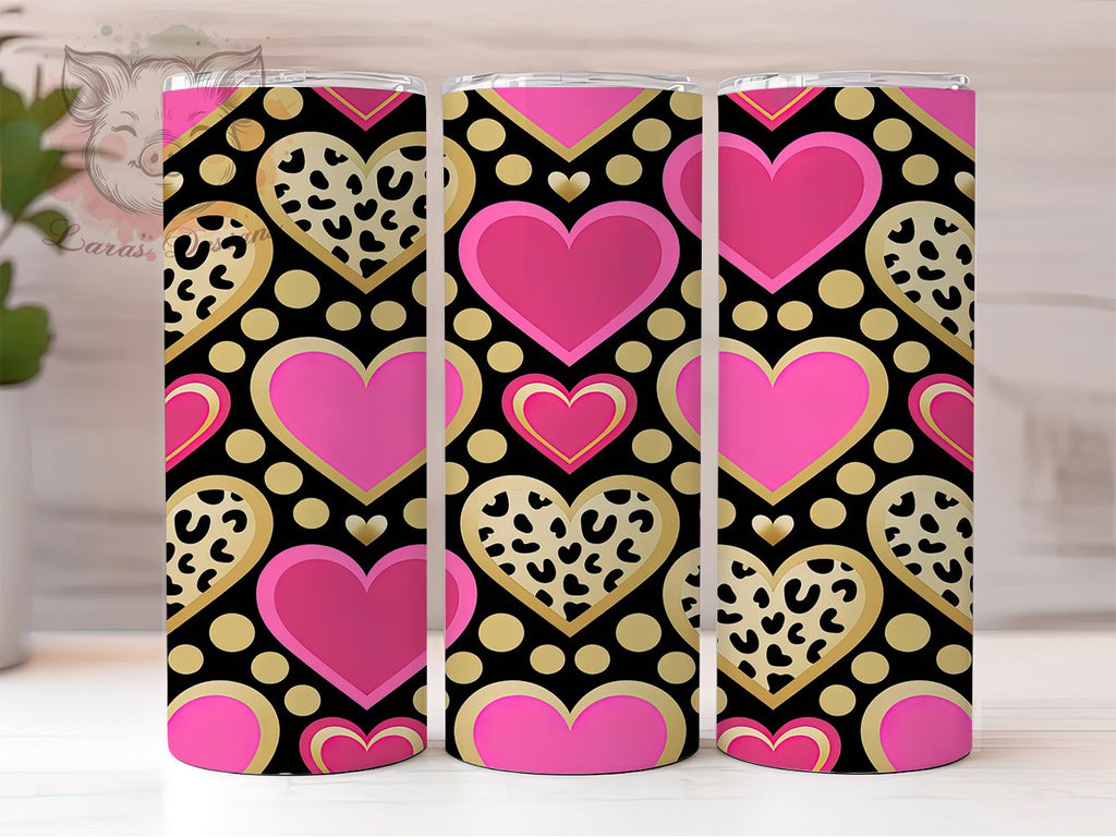 Classic Romantic Valentine Heart Tumbler, Romantic Love Pattern ...