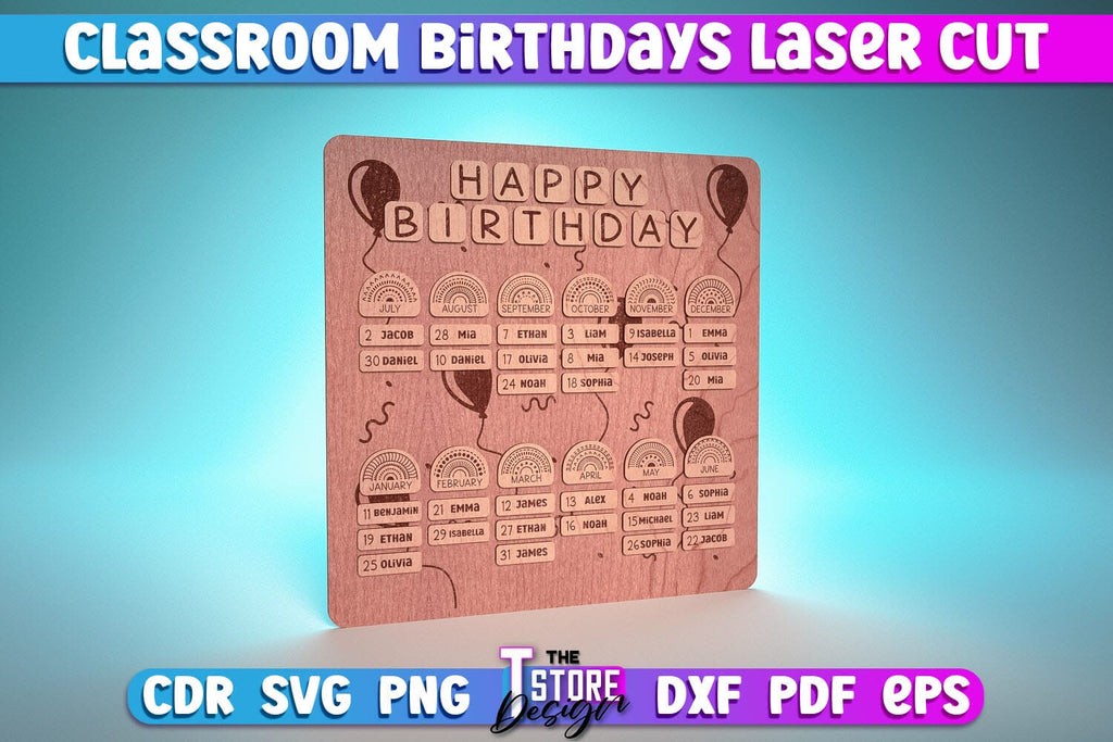 Classroom Birthdays Laser Cut | School Design | Classroom Life | CNC ...
