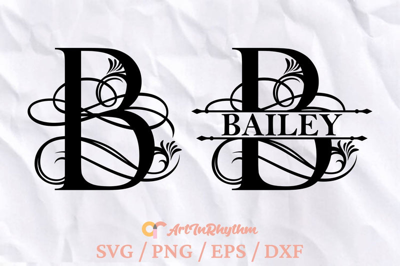 Classy Monogram Letters Svg, Split Letter Monograms Svg, Monograms Svg ...