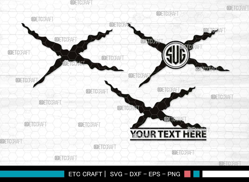 Claw Mark Monogram, Claw Mark Silhouette, Claw Mark SVG, Scratch Mark ...