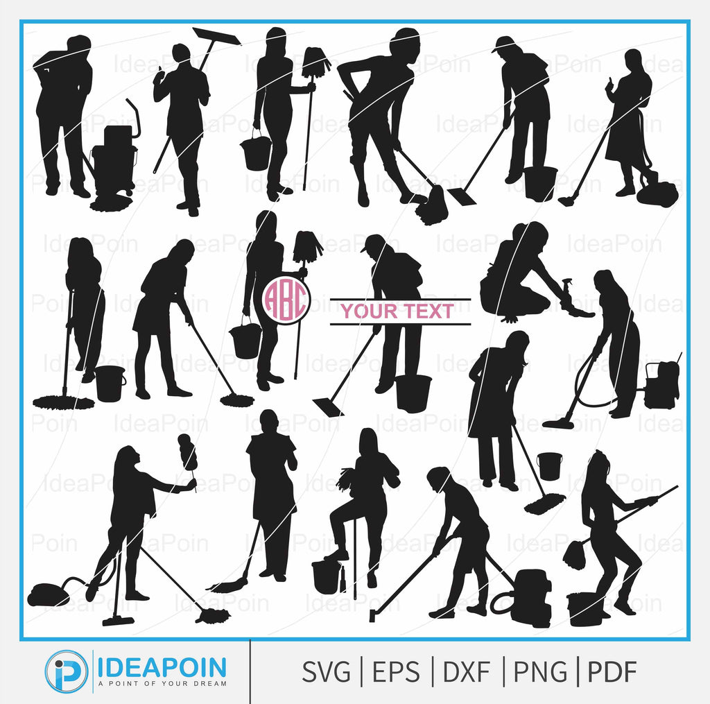 Cleaning Women svg, expert cleaning, woman silhouette, cleaning svg ...