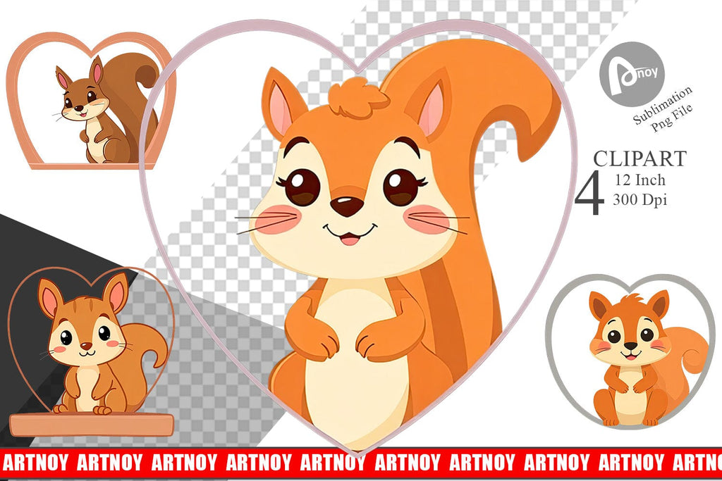 Clipart Heart Squirrel - So Fontsy