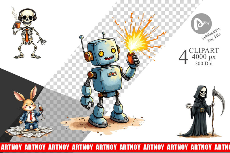Clipart Monday Morning Zombies Office Coffee Humor - So Fontsy