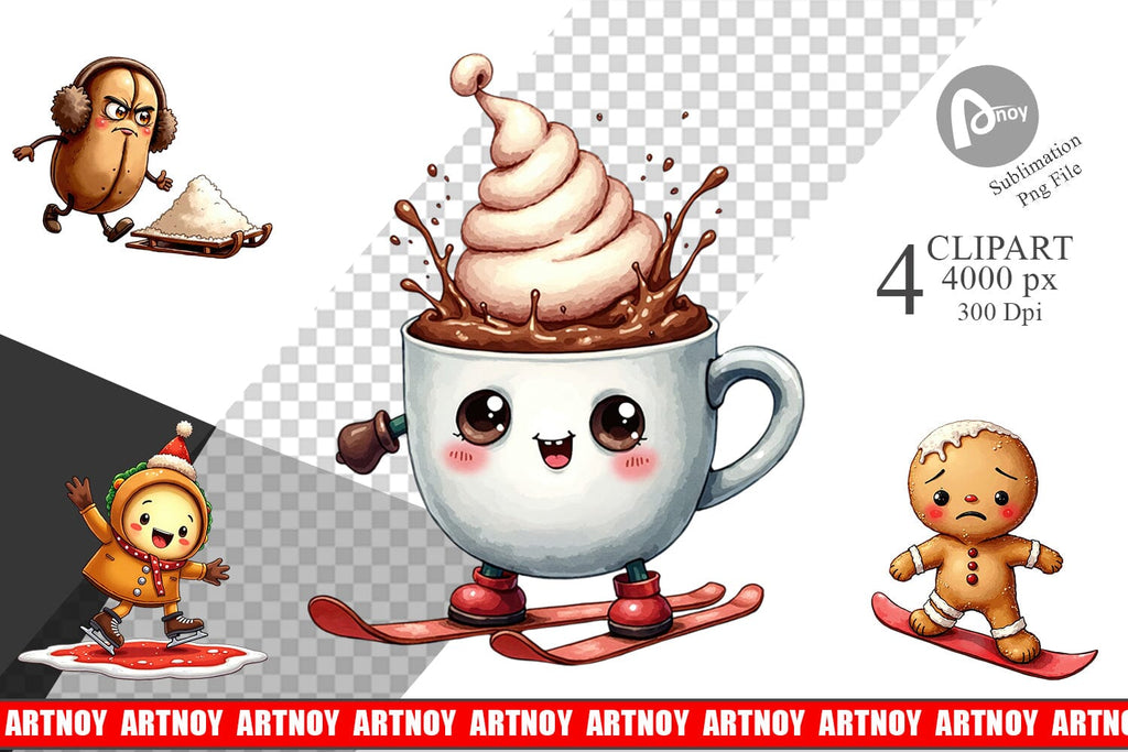 Clipart UglyCute Winter Food & Drinks - So Fontsy