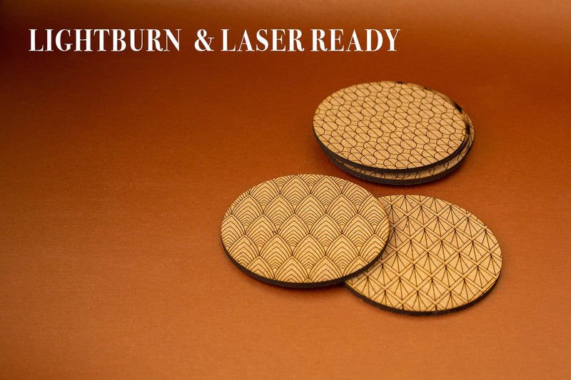Coasters Deco Circles Digital Vector Files for Laser Cutter - 6 ...