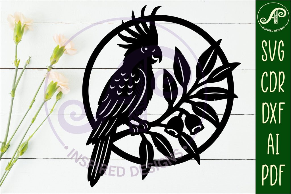 Cockatoo bird wall sign, SVG file. - So Fontsy
