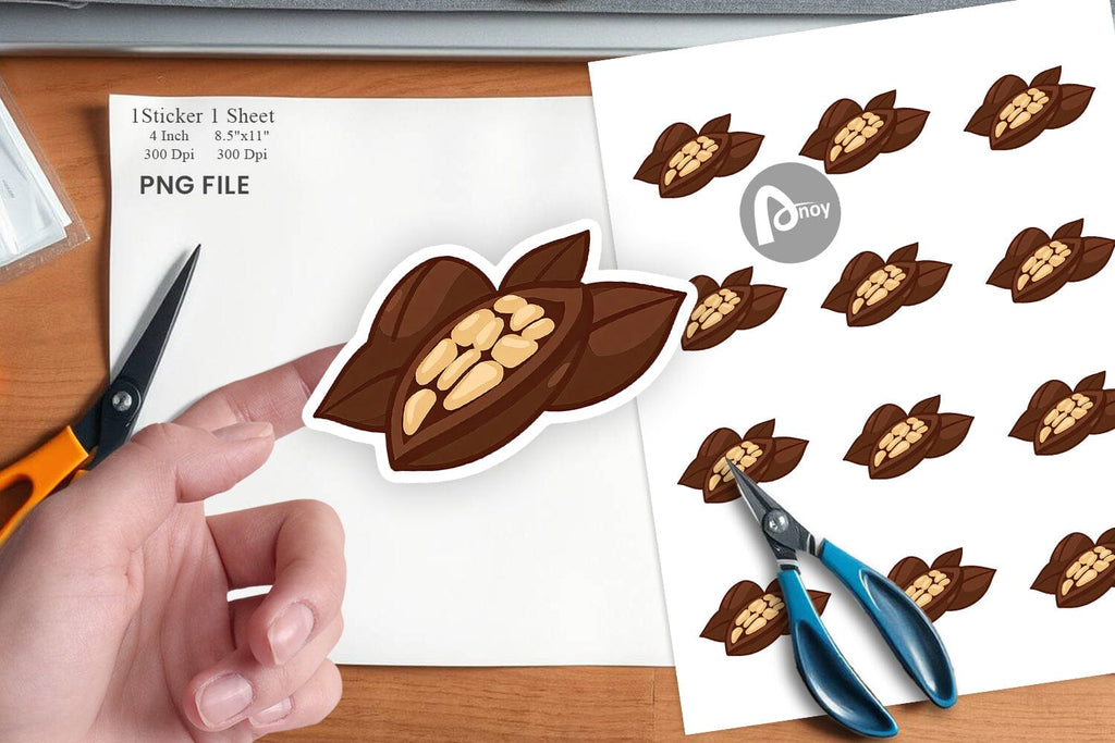 Cocoa Beans Sticker - So Fontsy