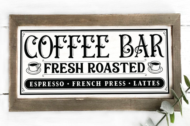 Coffee Bar SVG - Vintage Coffee Sign SVG - So Fontsy