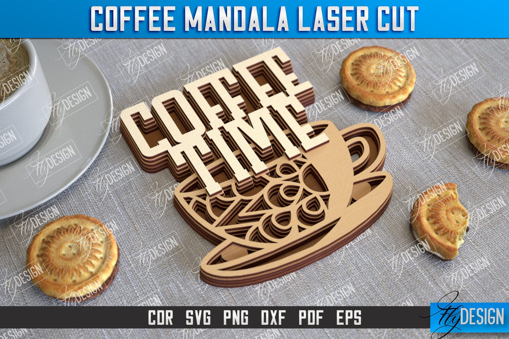 Coffee Mandala Laser Cut Bundle | 3D Coffee Cup | 3D Template | CNC ...
