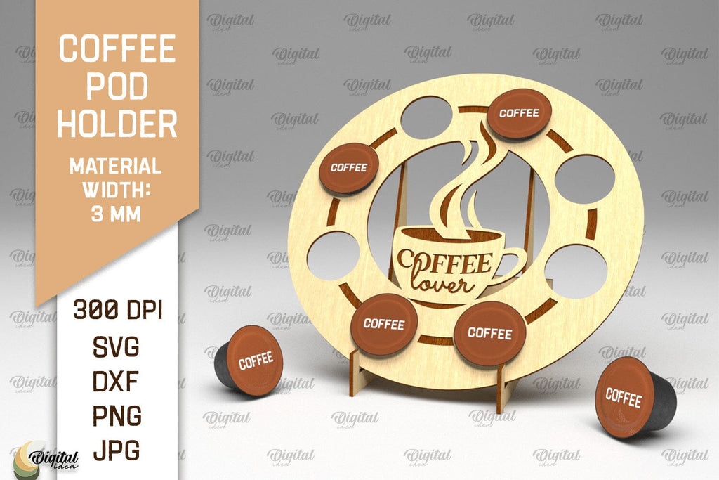 Coffee Pod Holder Laser Cut. Capsule Holder SVG - So Fontsy