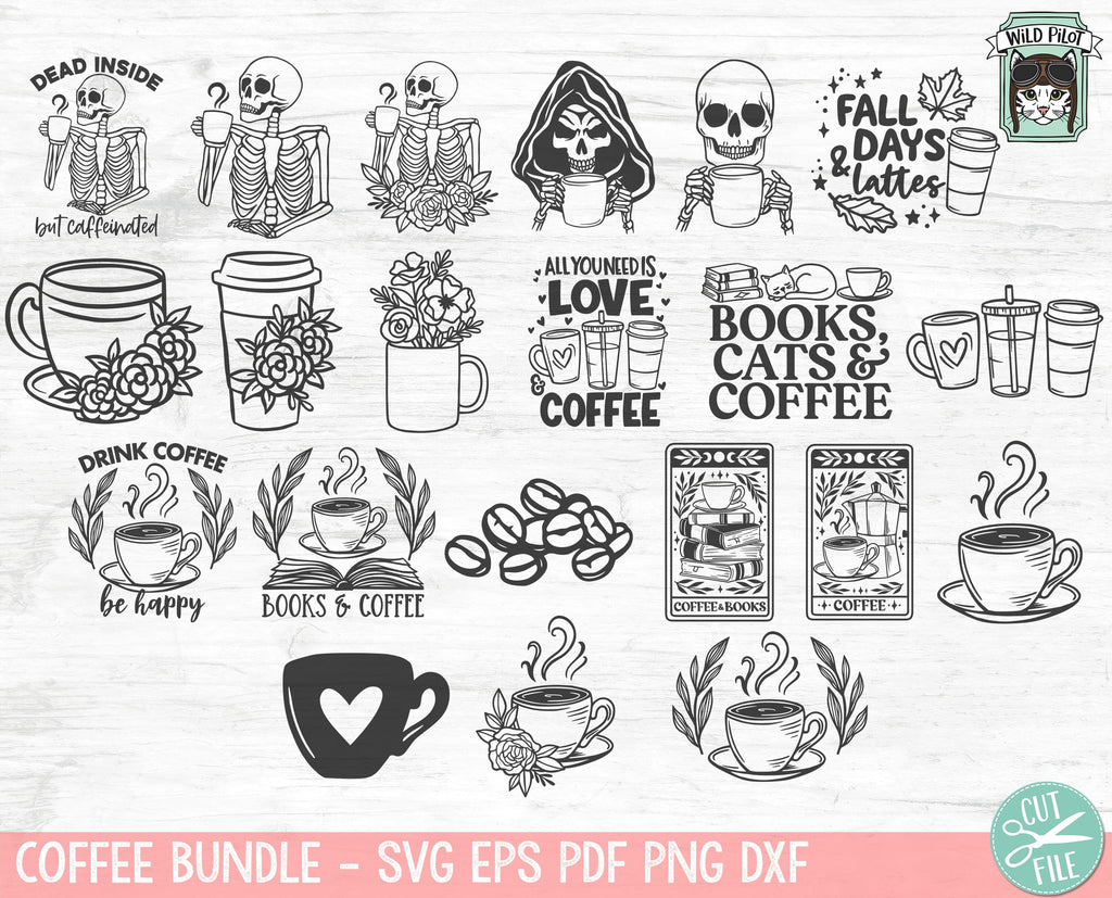Coffee SVG files Bundle, Coffee Lover SVG, Coffee Books svg files ...