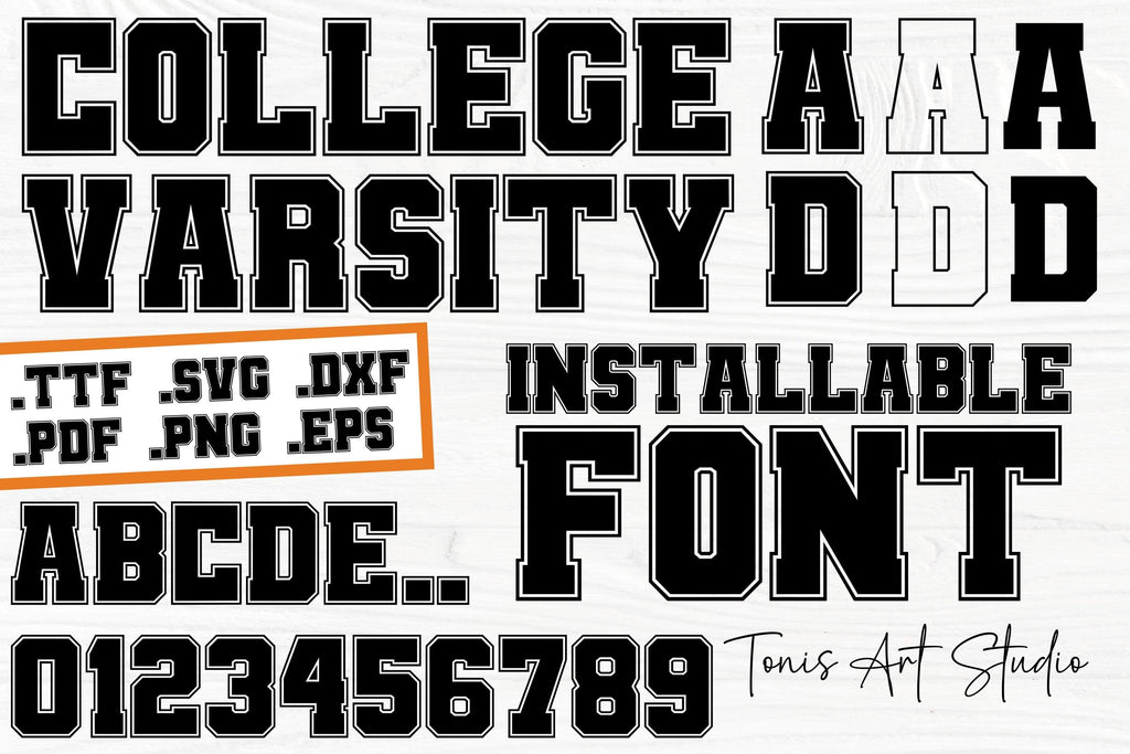 College Font Svg, Jersey Font Svg, Varsity Font Svg, Outline Font, Spo ...