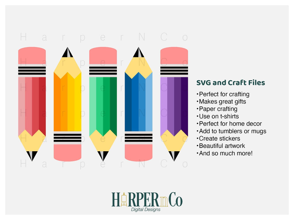 Colored Pencils SVG PNG Cut EPS File - So Fontsy