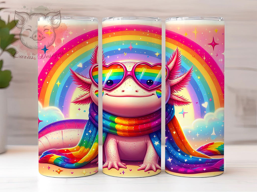 Colorful Axolotl Pride Month Tumbler, Axolotl Pride Wrap, LGBTQ+ ...