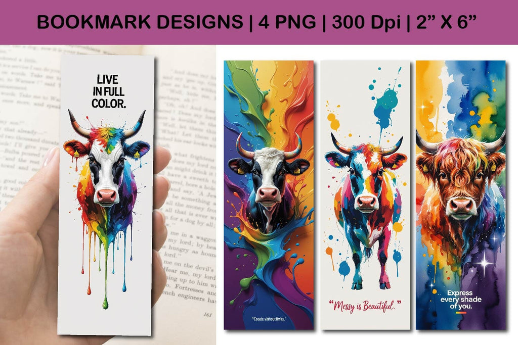 Colorful bookmark design, rainbow bookmark design - So Fontsy