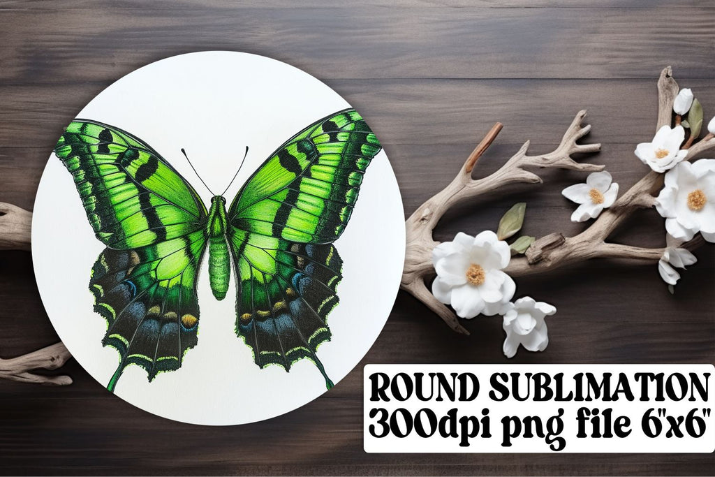 Colorful Butterfly Round Sublimation for Keyrings and Car Accessories ...