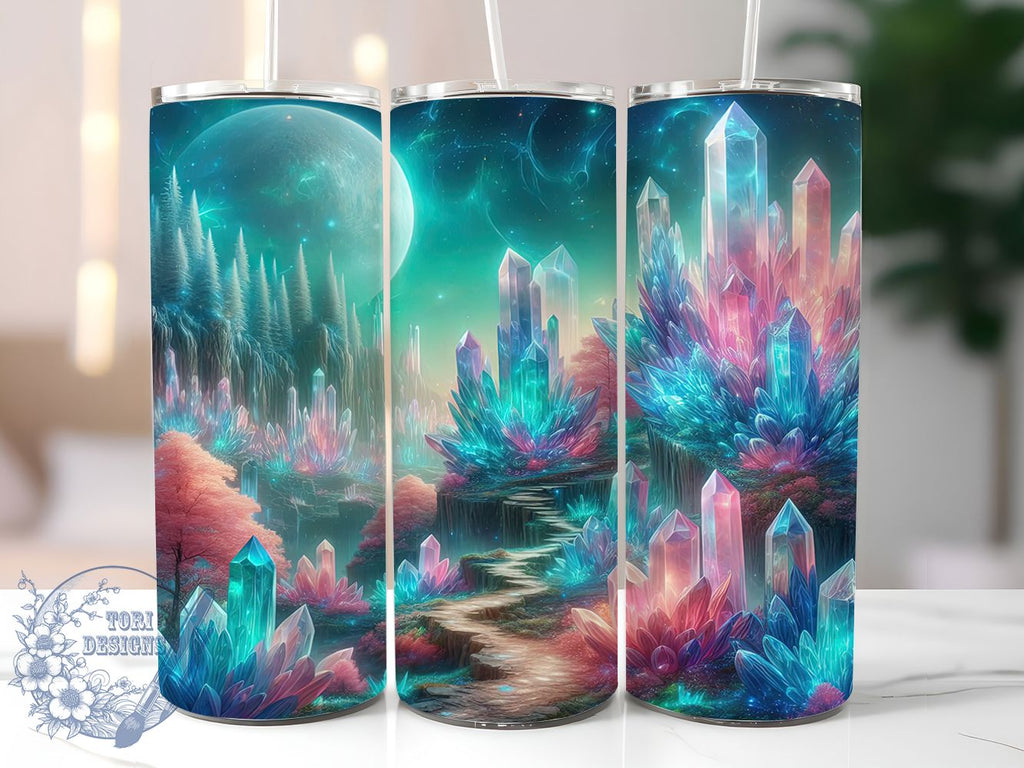 Colorful Crystal Gemstone Tumbler, Gemstone Pattern Design, Crystal ...