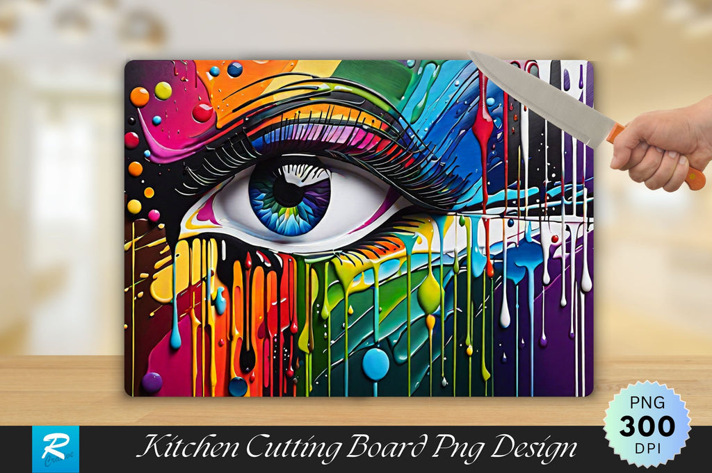 Colorful Eye Cutting Board - So Fontsy