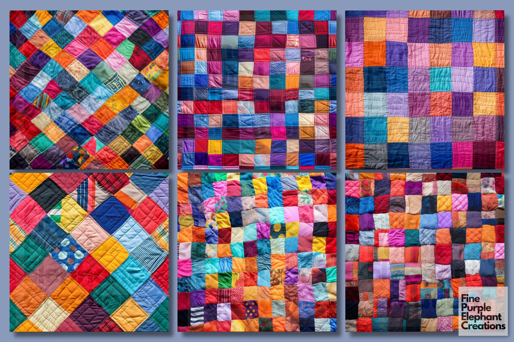 Colorful Patchwork Quilt Fabric Texture - So Fontsy