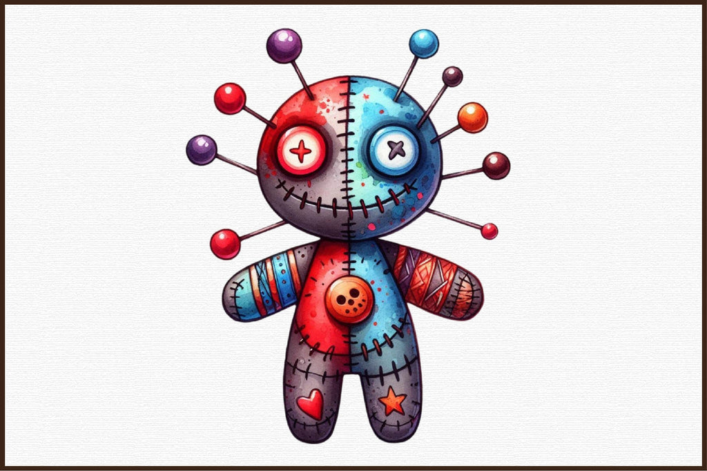 Colorful Spooky Halloween Voodoo Doll - So Fontsy