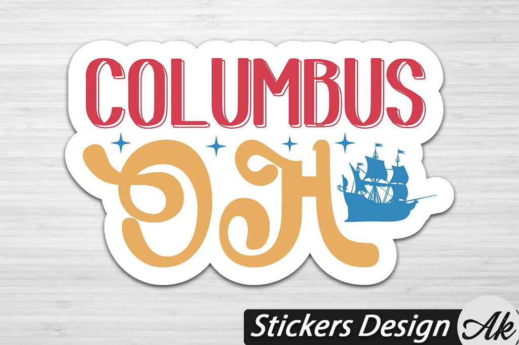 Columbus oh Stickers Design - So Fontsy