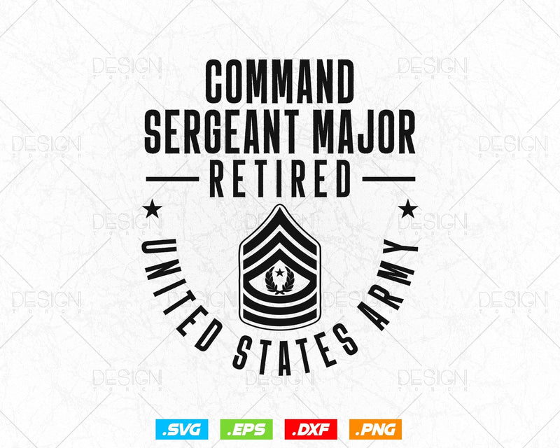 Command Sergeant Major Retired Svg Png, United States Army Retirement ...