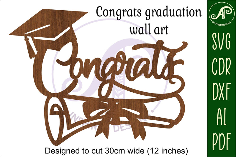 Congrats graduation sign svg laser cut file - So Fontsy