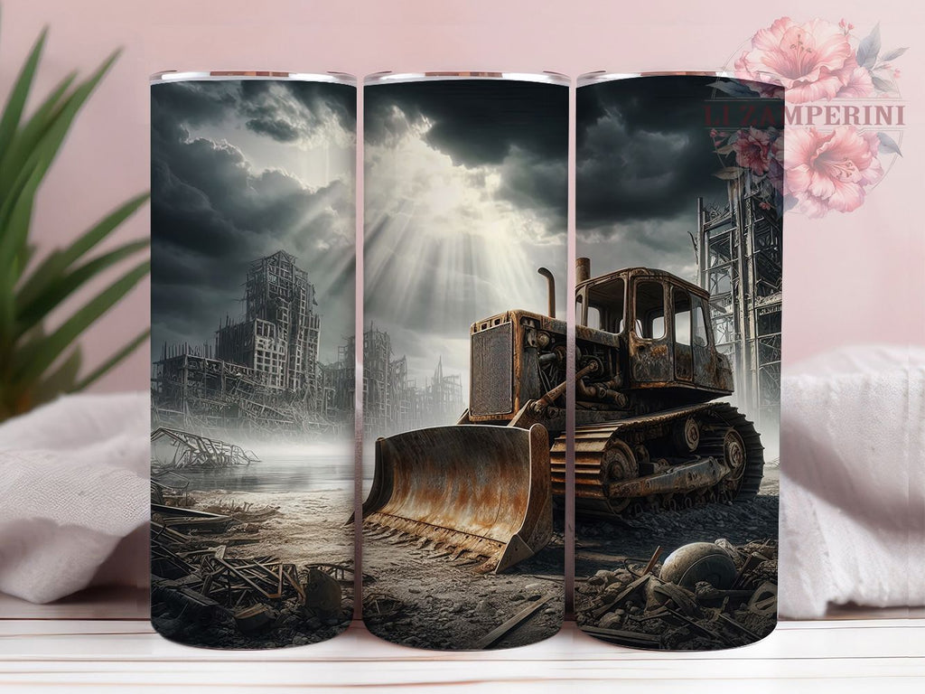 Construction Heavy Equipment Tumbler, Heavy Equipment Wrap, 20oz ...