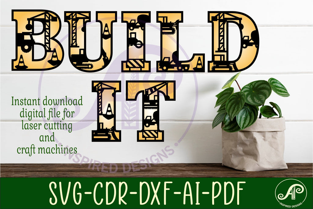 Construction theme alphabet set. 2 layer 48 letters. - So Fontsy