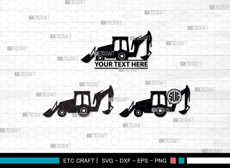 Construction Truck SVG Cut Files, Dump Truck Silhouette, Backhoe Svg ...