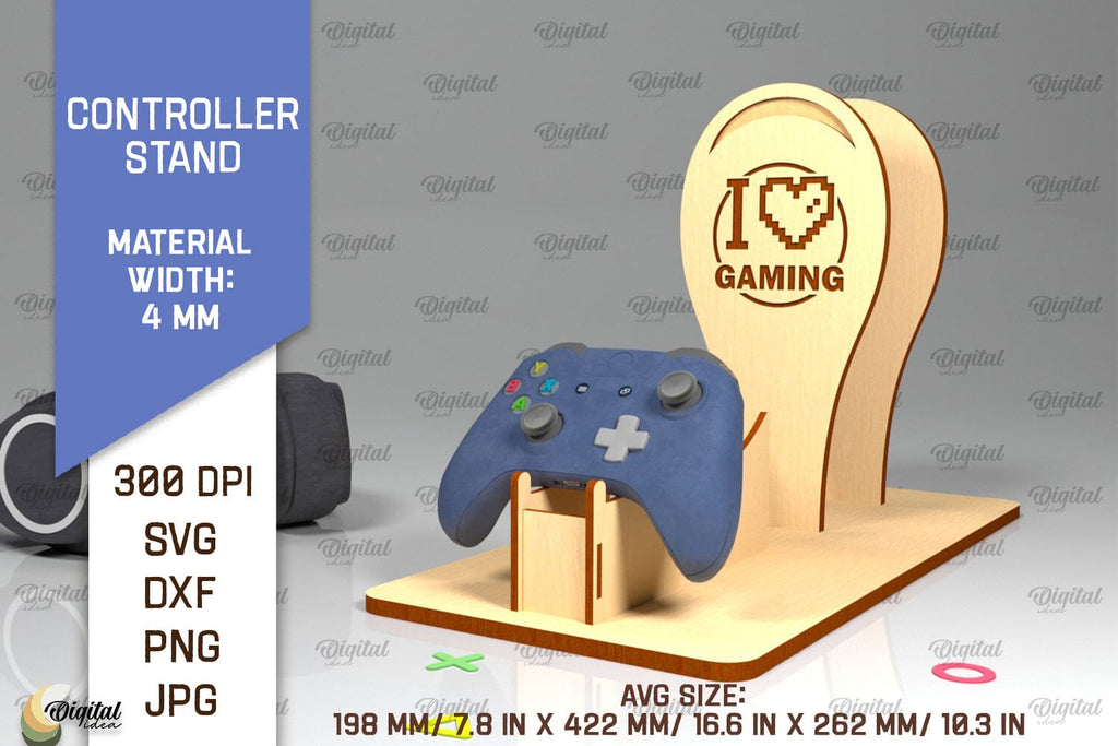Controller Stand Laser Cut. Gaming Stand SVG Design - So Fontsy