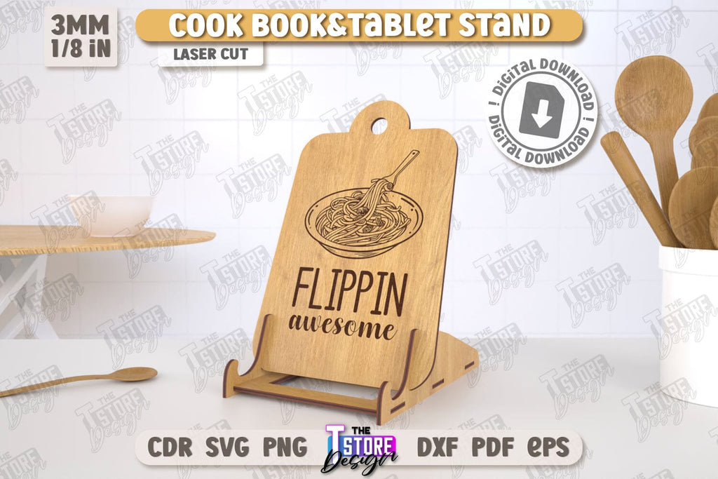 Cook Book Stand Laser Cut | Tablet Stand | Laser Engraved | Kitchen ...