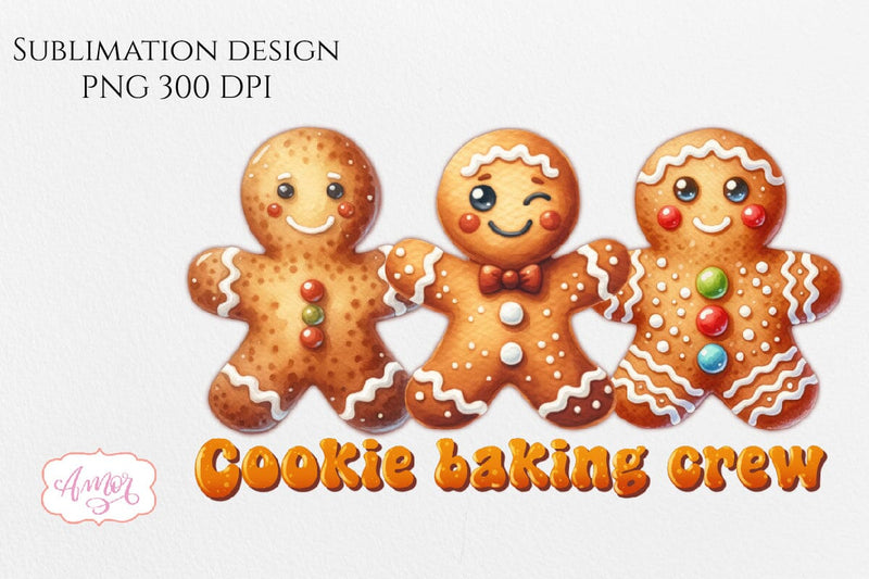 Cookie baking crew sublimation design | Gingerbread man PNG - So Fontsy