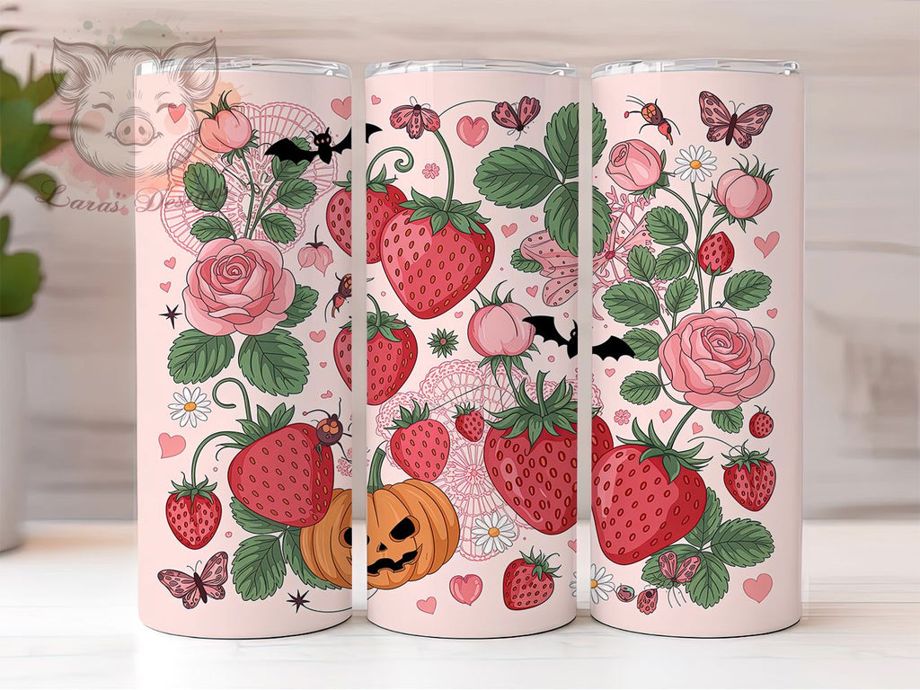 Coquette Pastel Goth Halloween Tumbler, Messy Collage Wrap, Cute Spooky ...