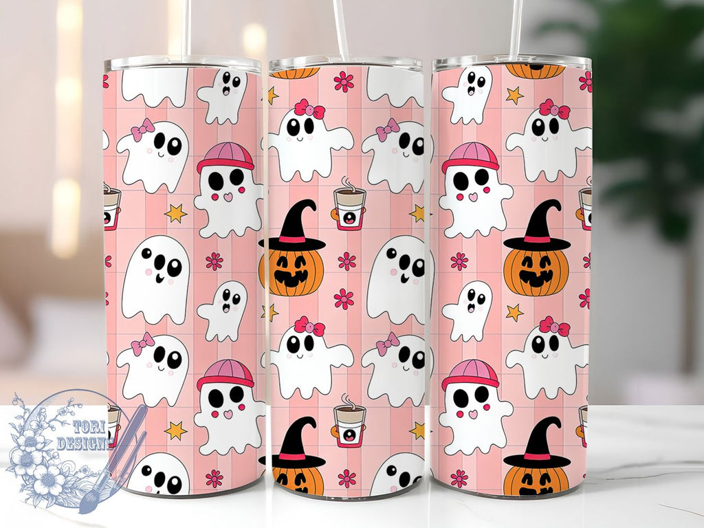 Coquette Retro Cute Ghost Tumbler Wrap, Retro Cute Ghost Wrap ...