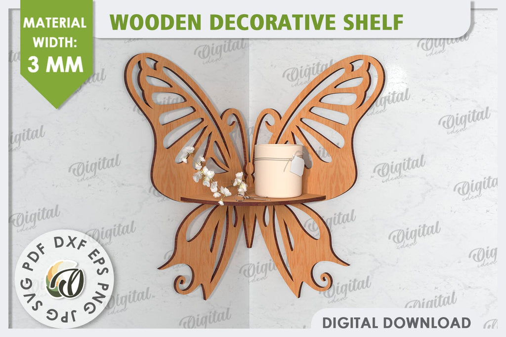 Corner Shelf Laser Cut. Wooden Decorative Shelf SVG - So Fontsy